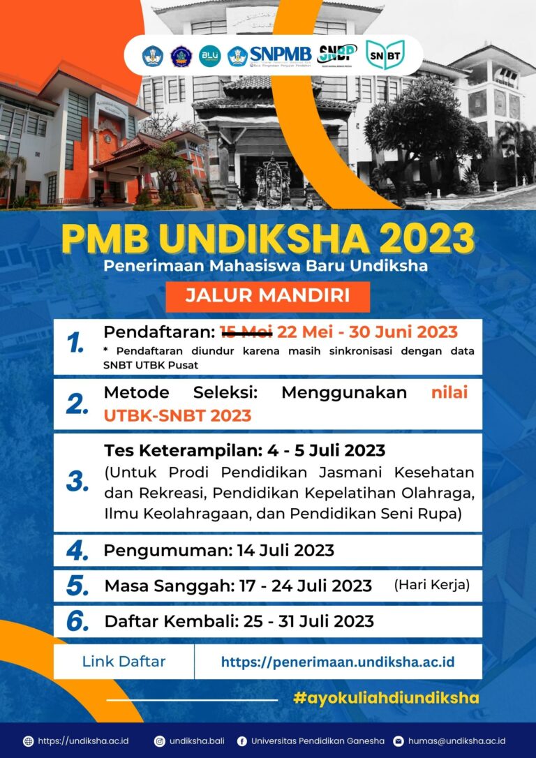 Penerimaan Mahasiswa Baru Undiksha Melalui Jalur Mandiri Tahun Akademik 2023/2024 - Universitas ...