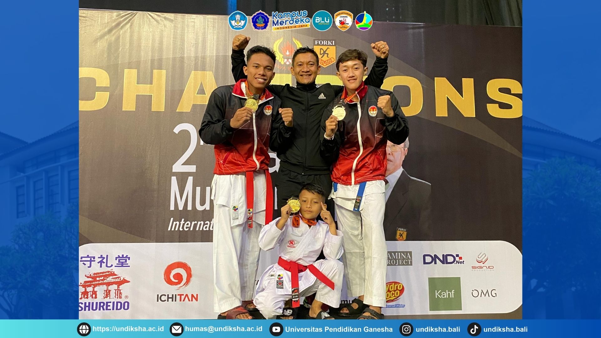 Kejuaraan Karate Internasional, Undiksha Raih Tiga Medali - Universitas Pendidikan Ganesha