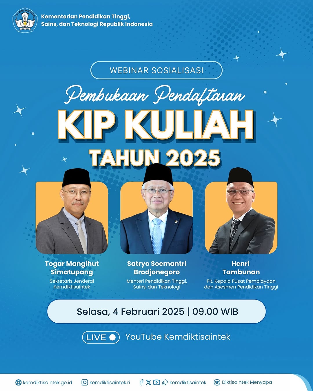 Pembukaan Pendaftaran KIP Kuliah Tahun 2025 - Universitas Pendidikan Ganesha
