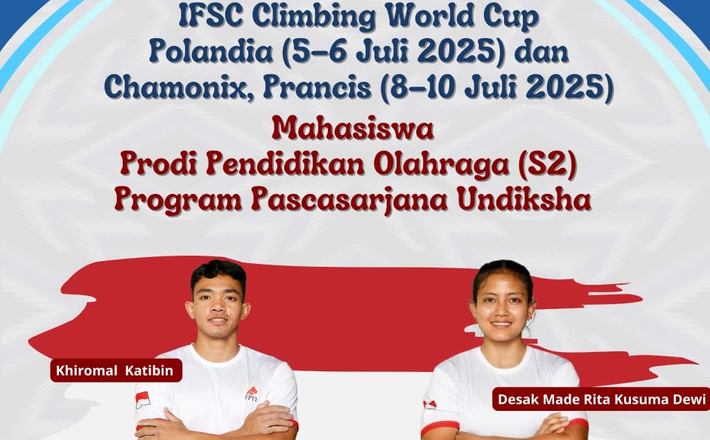 Dua Mahasiswa S2 Pascasarjana Undiksha Tembus Panggung Dunia! Wakili Indonesia di IFSC Climbing ...