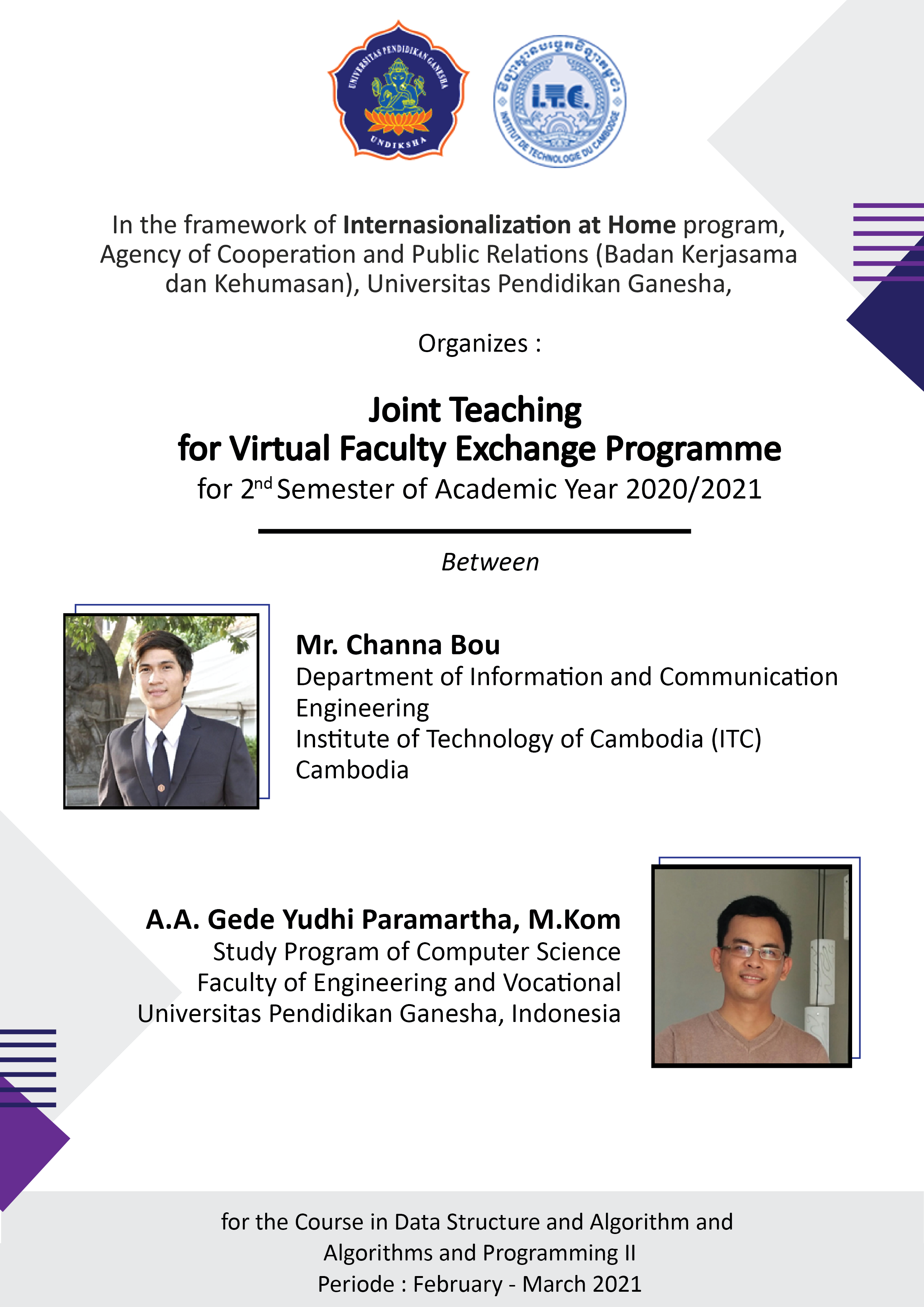 Joint Teaching for Virtual Faculty Exchange Programme with Institute of Technology of Cambodia ...