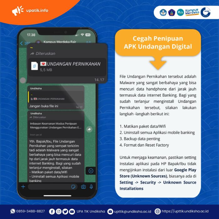 Mengenal Modus Penipuan Menggunakan Undangan Pernikahan Elektronik .APK - UPA TIK Undiksha