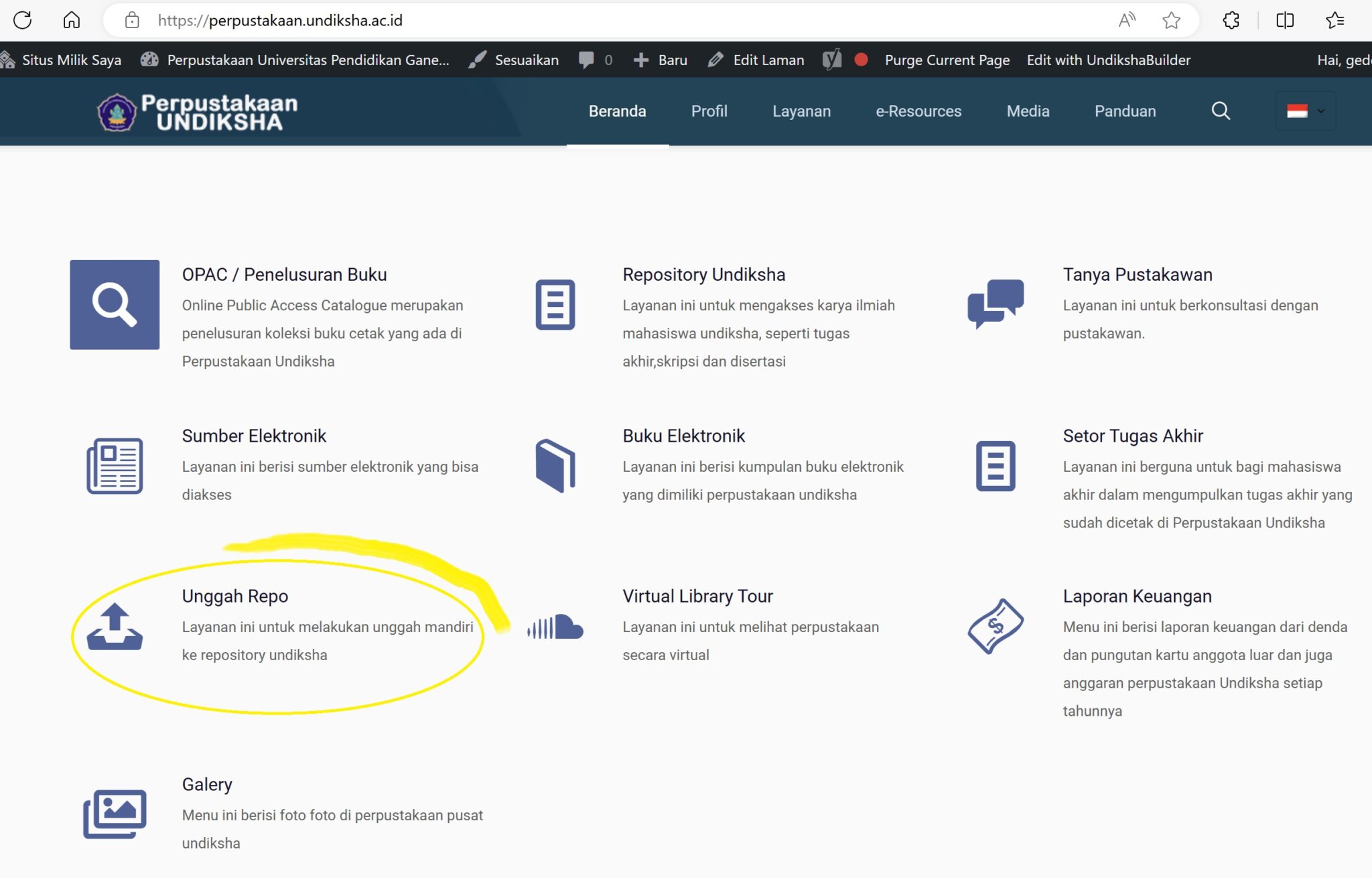 Layanan Repositori - Perpustakaan Universitas Pendidikan Ganesha