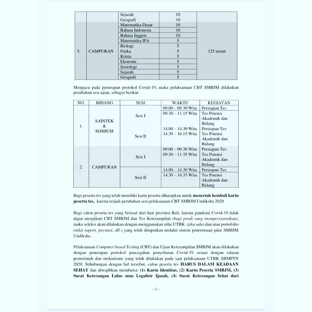 PENGUMUMAN SBMPTN DAN SMBJM 2020 - Fakultas Hukum dan Ilmu Sosial