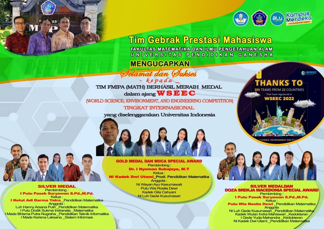 The FMIPA (Math) Team Successfully Won Medals in the WSEEC (World Science Environment and ...